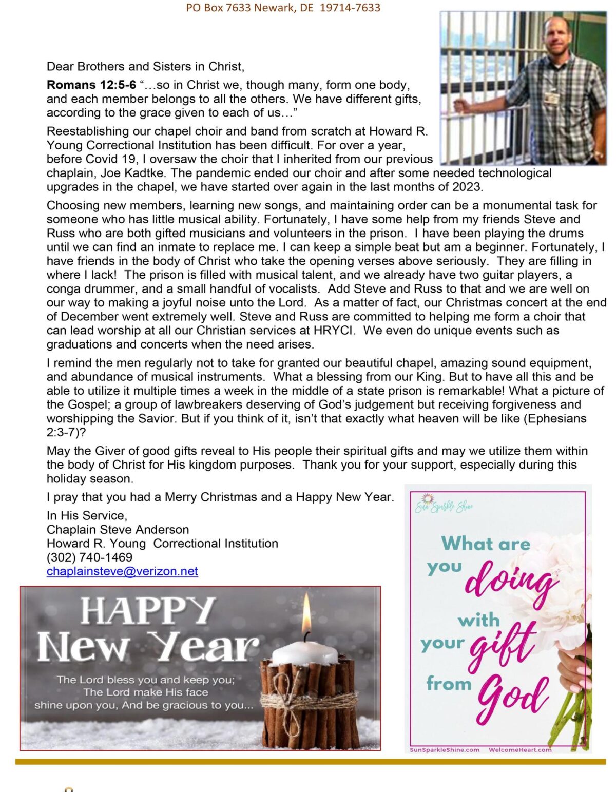 Prison Outreach of Delaware Newsletter